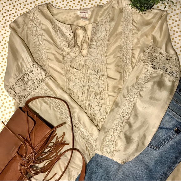 Sundance | Tops | Sundance Catalog Boho Hippie 0 Silk Blouse L | Poshmark